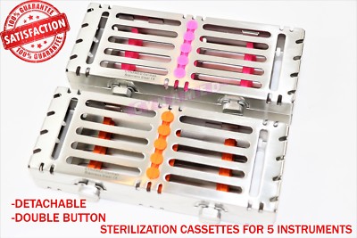 GERMAN STERILIZATION CASSETTE TRAY RACK BOX FOR 5 INSTRUMENT DETACHABLE ...