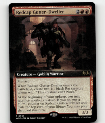 FOIL - MTG Redcap Gutter-Dweller (Extended Art) 351 - Wilds of Eldraine ...