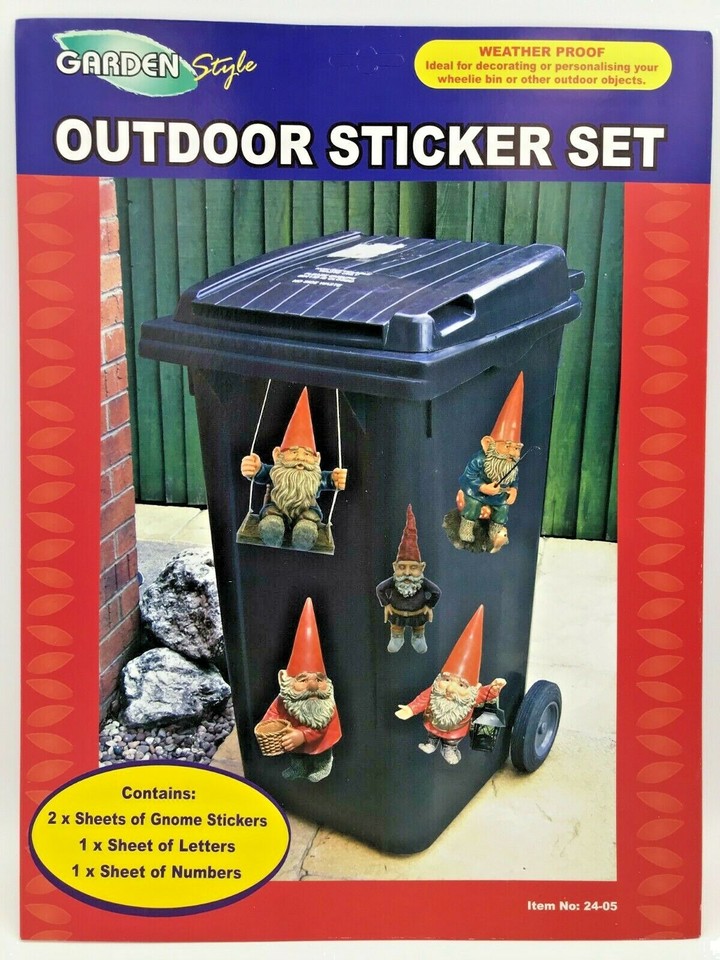 Decorative Wheelie Bin Stickers Outdoor Numbers Flowers Dogs Cats Bird ...