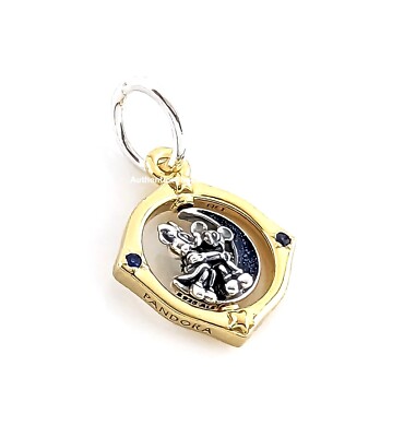 New 100% PANDORA Disney Mickey Mouse Minnie Mouse Spinning Moon Charm ...
