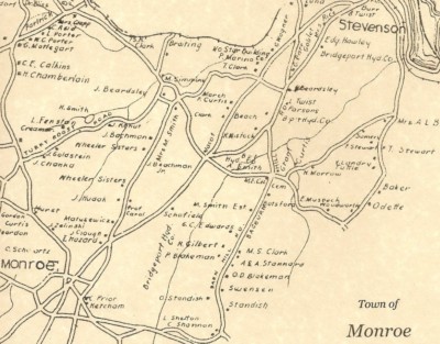 Monroe Stepney Stevenson CT 1942 Map with Homeowners Names Shown | eBay
