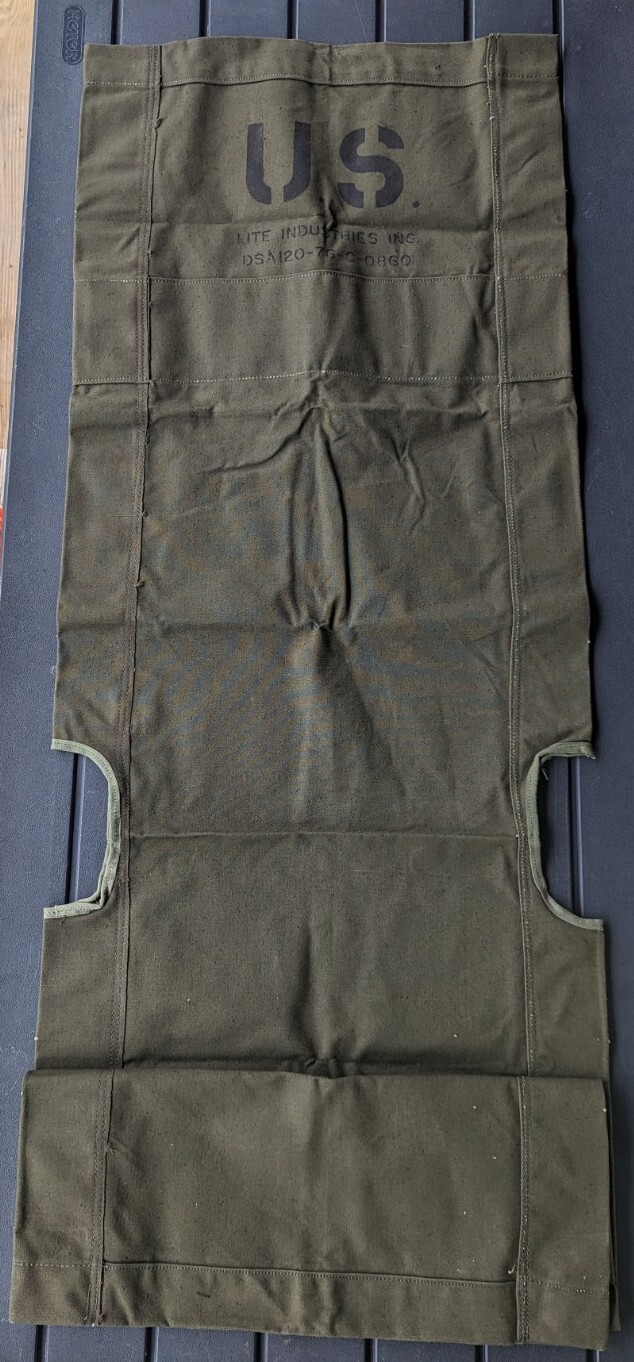 1 VINTAGE army US Military Medic Stretcher Litter REPLACEMENT CANVAS 22 ...
