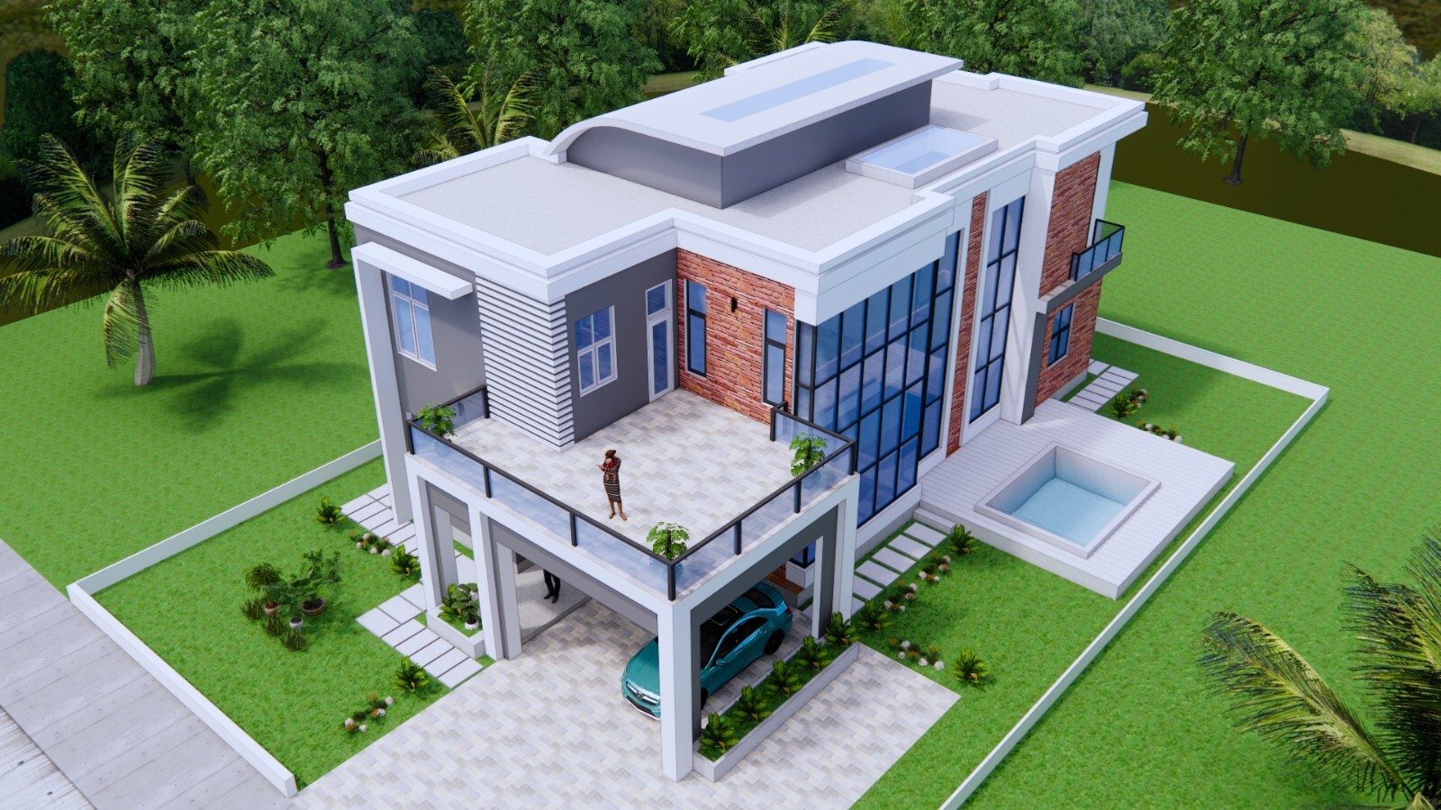 38x70 House Plan 11.5x21 Meter 3 Bed 5 bath Slab Roof PDF Plan (A4 Hard ...