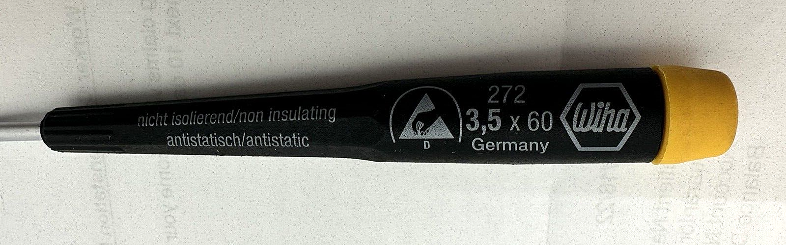 Wiha 272 Precision ESD slotted screwdriver 07638 3.5x60 4010995076382 ...