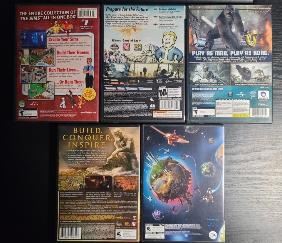 Lot of 5 Windows PC games | eBay