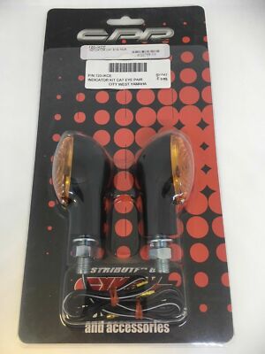 UNIVERSAL Blinkers Indicators Flasher Kit Cat Eye Orange Lens Pair ...