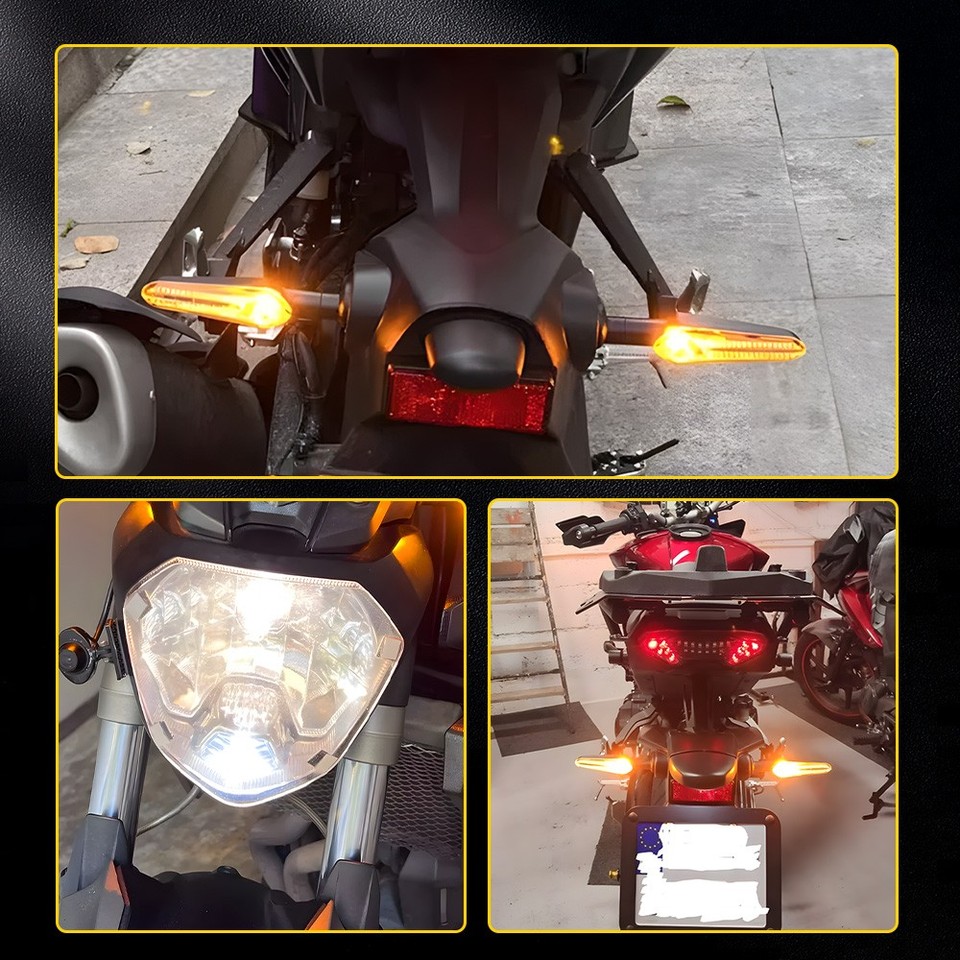 For YZF R1 R3 R6 R6S MT-07 LED Turn Signals Indicator Light Flush Mount ...
