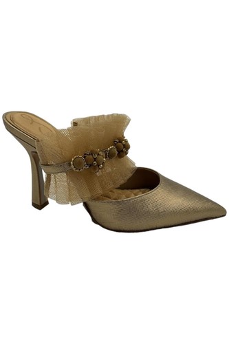 Sam Edelman Hughes Mule Pump Deep Gold Metallic | eBay