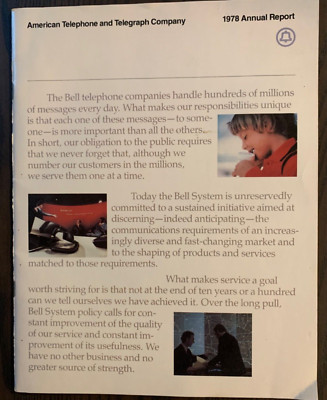 1978 American Telephone and Telegraph Company Annual Report (Vintage ...