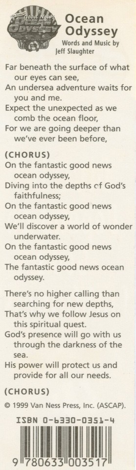 Good News Ocean Odyssey Bookmark: "Dive In!" (Vacation Bible School ...
