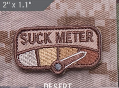 SUCK METER - Desert 2" x 1.1" Mil-Spec Monkey MORALE PATCH hook backing | eBay
