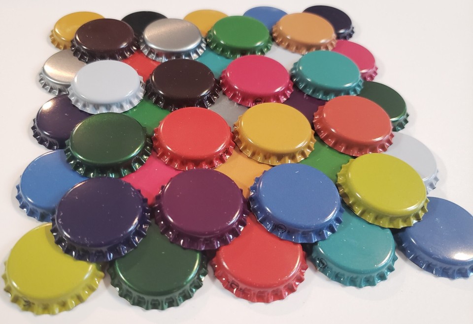 100 Colored Beer Bottle Caps for Brewing Homebrew Blue Red Pink Orange ...