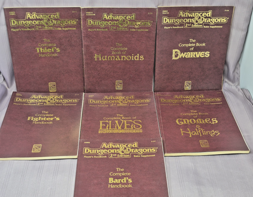 Lot (7) AD & Dragons 2nd Edition Players Handbook & Rules Supplement ...