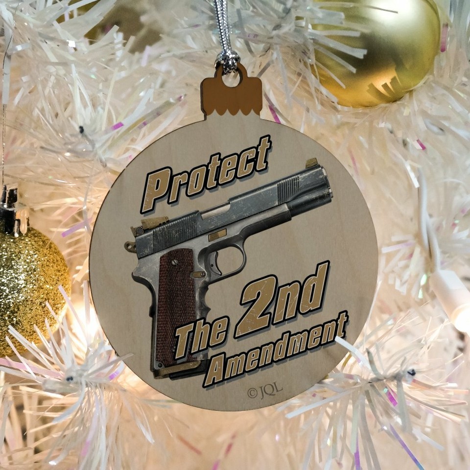 Protect The 2nd Amendment Gun Wood Christmas Tree Holiday Ornament | eBay