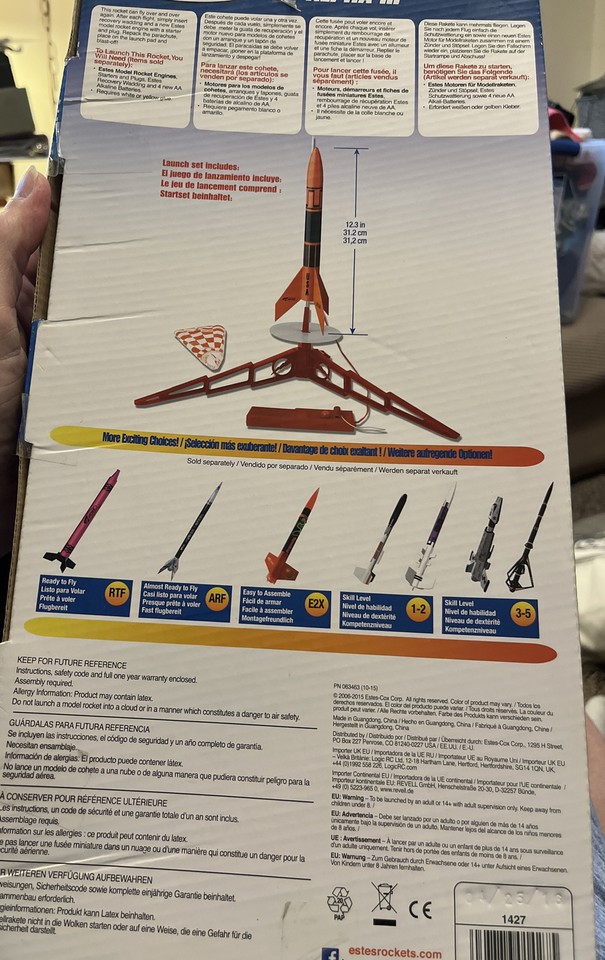 Estes 1427 Alpha III Model Rocket Launch Set E2X Model Rocket Kit 1150 ...