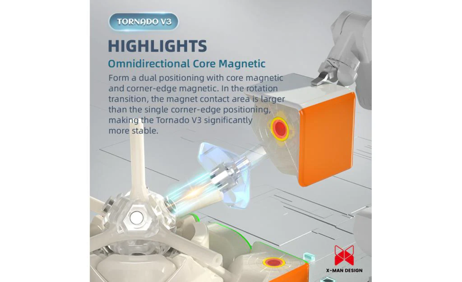 X-Man Tornado V3 3x3 Magnetic (Flagship) Speed Cube (OFFICIAL USA ...