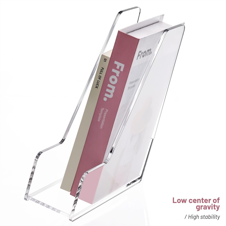 Clear Acrylic Magazine File Holders - Vertical Desk File Organizer ...
