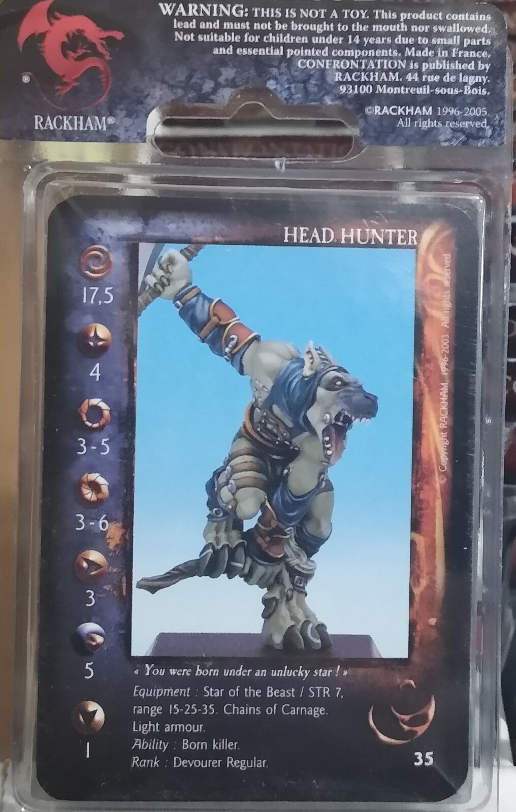 Rackham Confrontation. Devourer Head Hunter DVTR01. NEW. English Cards ...