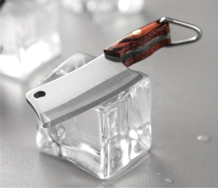 Mini Stainless Steel Butcher Knife Hatchet Keychain Free Ball Chain ...