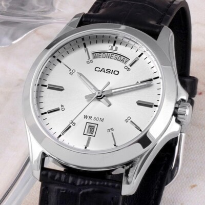 MTP-1370L-7A CASIO Analog Leather Strap Quartz Men Watch Original New R ...