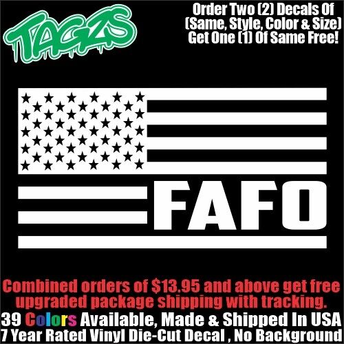American Flag Fafo Patriotic Diecut Vinyl Window Decal Sticker Car