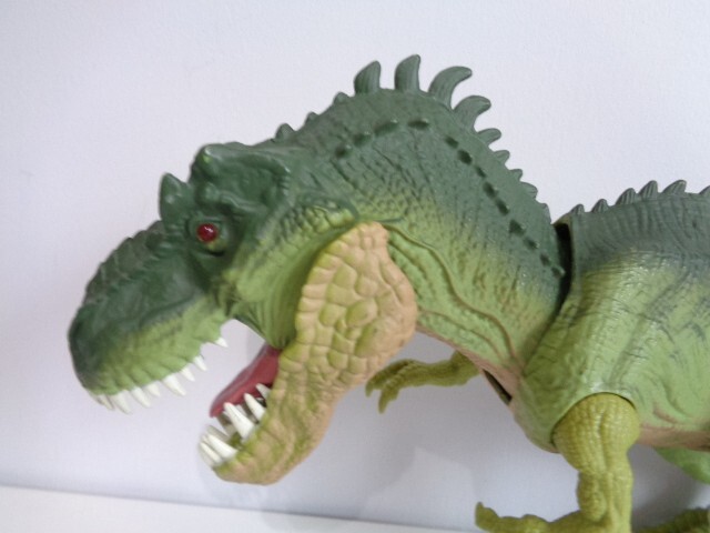 Pair of Large Dinosaur Toy Action Figures + Sound Green TRex + Blue ...