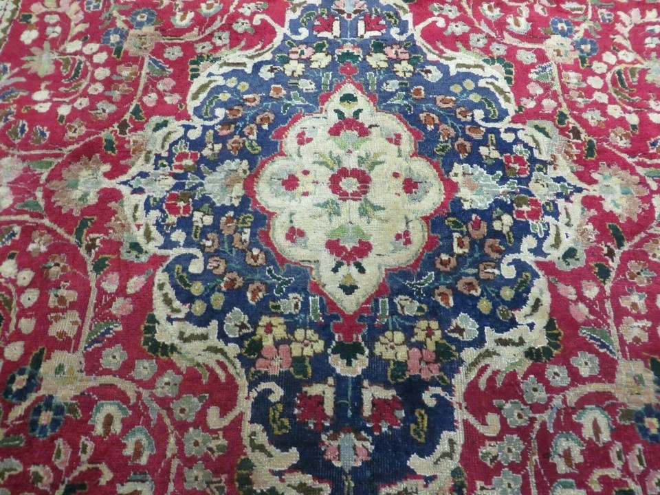 Oriental Rug 7x10, Red Blue and Green Rug Allover Floral Medallion ...