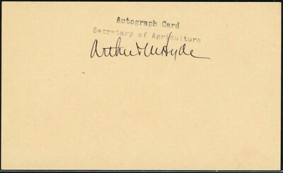 US Secretary of Agriculture Arthur M. Hyde Autograph - 1932 | eBay