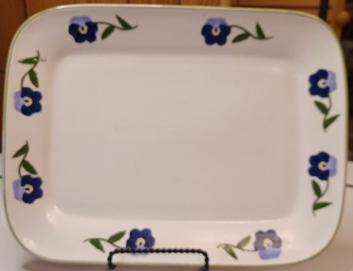 HARTSTONE POTTERY STONEWARE PLATTER SERVING TRAY Purple Pansy Flower | eBay