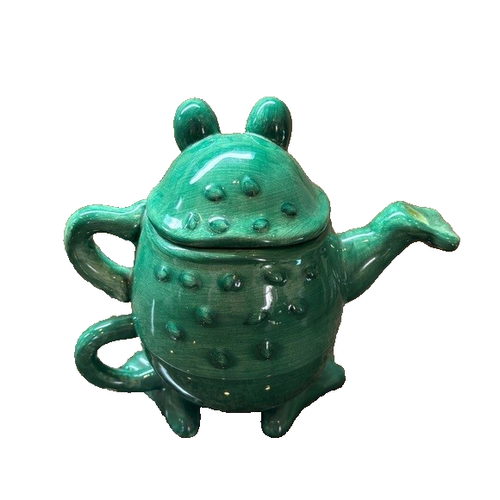 Vintage GANZ Bella Casa 8” Green Frog Tea Pot Set 3 Pieces - Cup Teapot ...