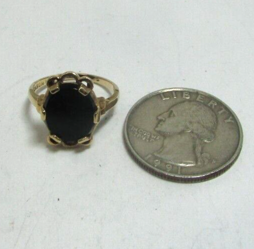 Vintage Art Deco DASON 10K Yellow Gold Oval Onyx Ring Sz 6 | eBay