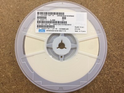(4,000 PIECE REEL) GRM2165C1H1R0CD01D, MURATA, CAP CER 1PF 50V C0G/NP0 ...