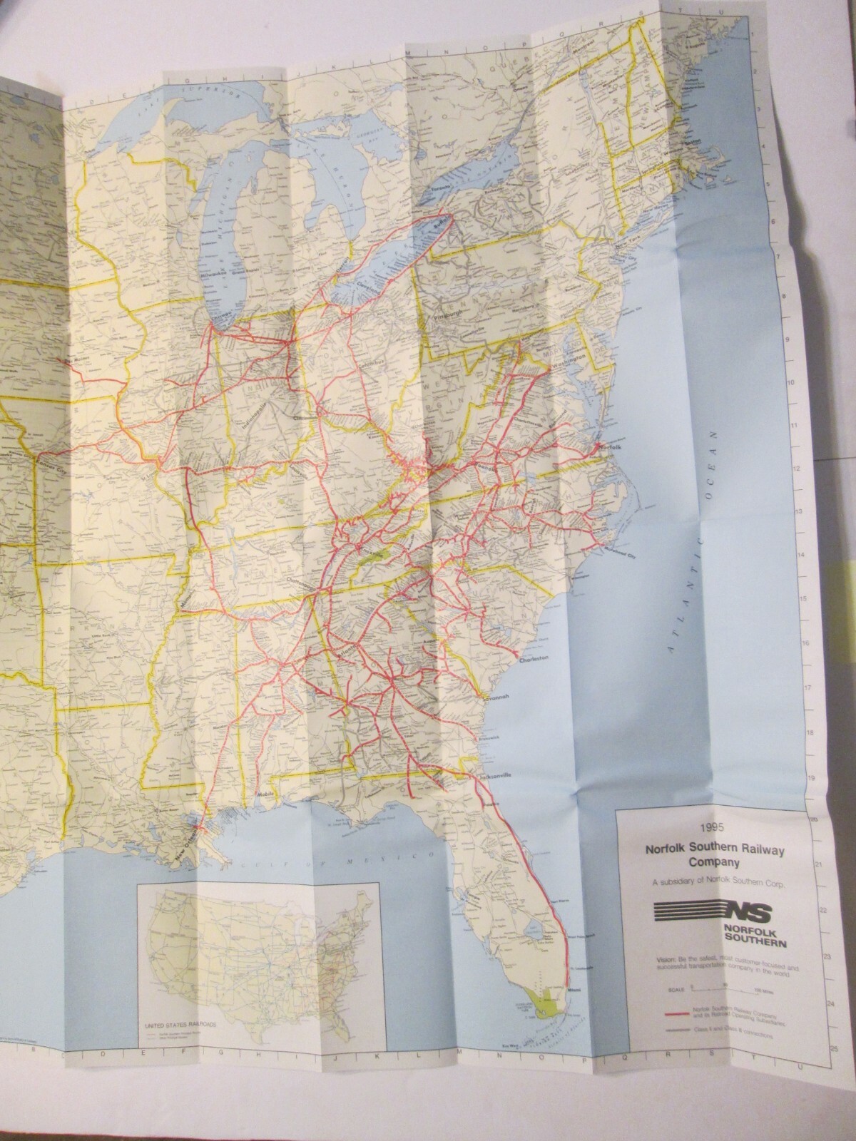 Norfolk Southern System Map and Connections 1995 | eBay