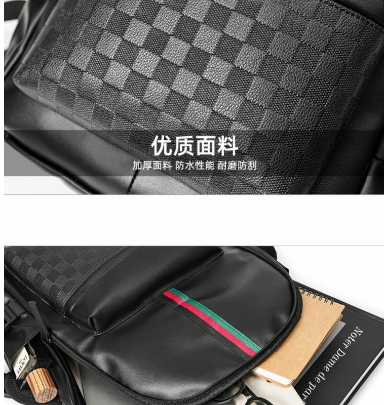 New Fashion Business Men Leather Backpack Laptop Travel Waterproof ...