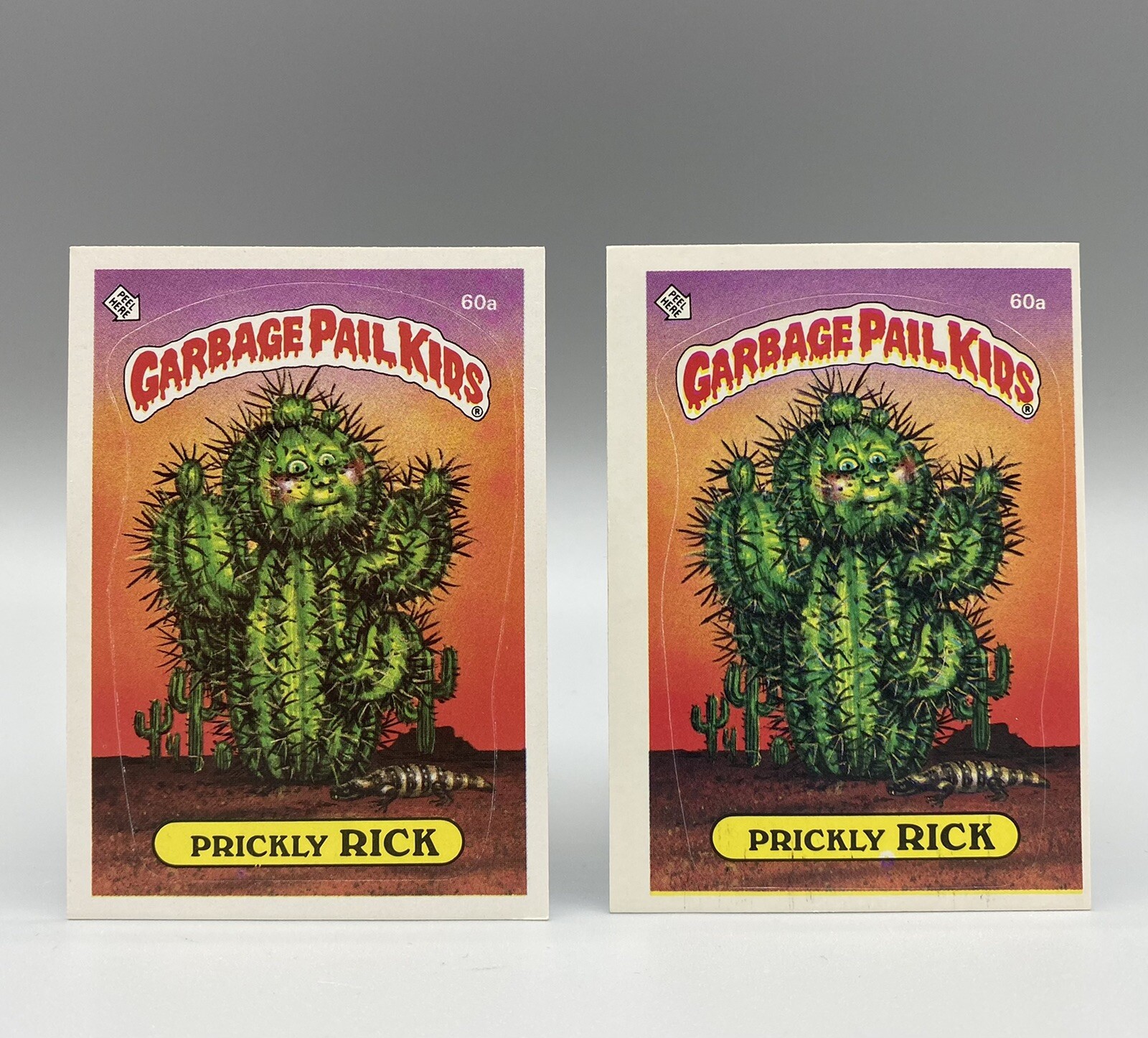 Garbage Pail Kids (1985) card #60a Prickly Rick 2 Card With Different ...