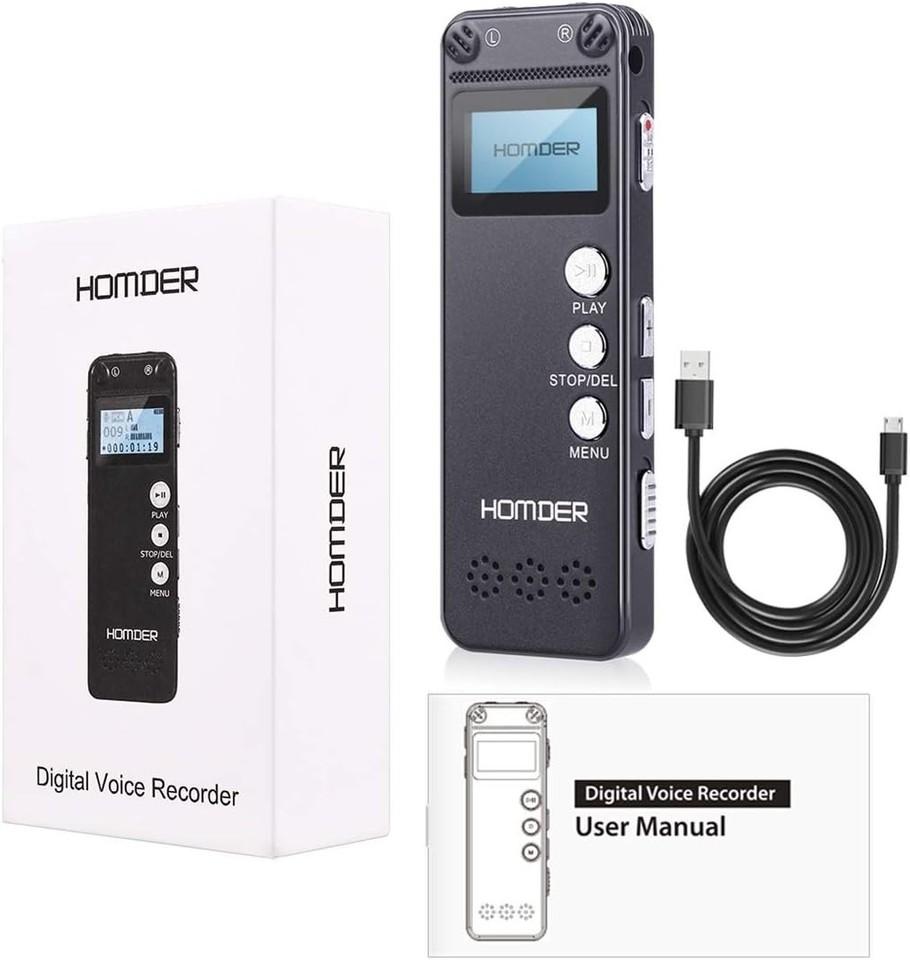 Portable 8GB HD Voice Recorder with A-B Repeat - Perfect for Notes and ...