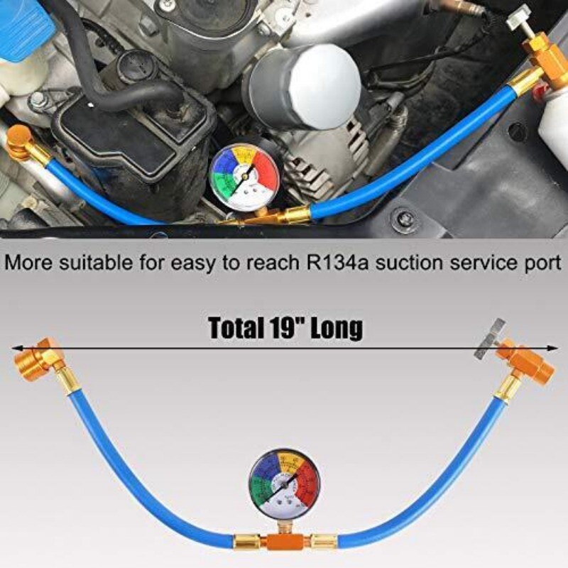 R134A Car Air Conditioning Recharge Measure Kit Hose Gas Gauge AC | eBay