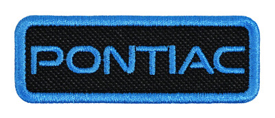 Pontiac Embroidered Patch Black/Aqua Iron-On Sew-On Backpack Hat Shirt ...