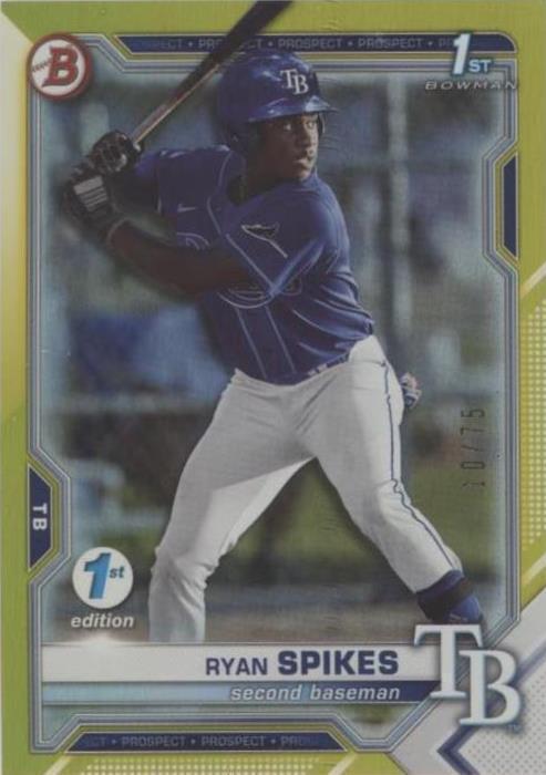 2021 Bowman Draft 1st Edition - Ryan Spikes #BD-63 Yellow Foil /75 (RC ...