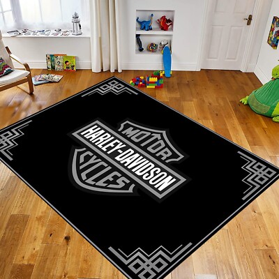 Harley Rug, Motorcycle Rug, Area Rug, For Living Room, Fan Rug, Cool ...