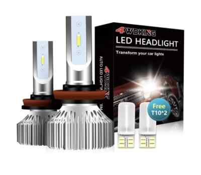 4WDKING [V1-H11] LED HEADLIGHT BULBS-FANLESS SUPER BRIGHT LOW BEAM FOG ...