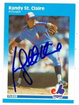 Randy St. Claire autographed Baseball Card (Montreal Expos) 1987 Fleer ...