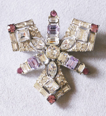 Signed Bogoff large rhinestone bling brooch. Very pretty. | eBay