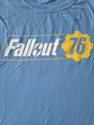 Nwt Light Blue Fallout 76 Promo Video Game Gamer Tee Shirt Men's Size ...