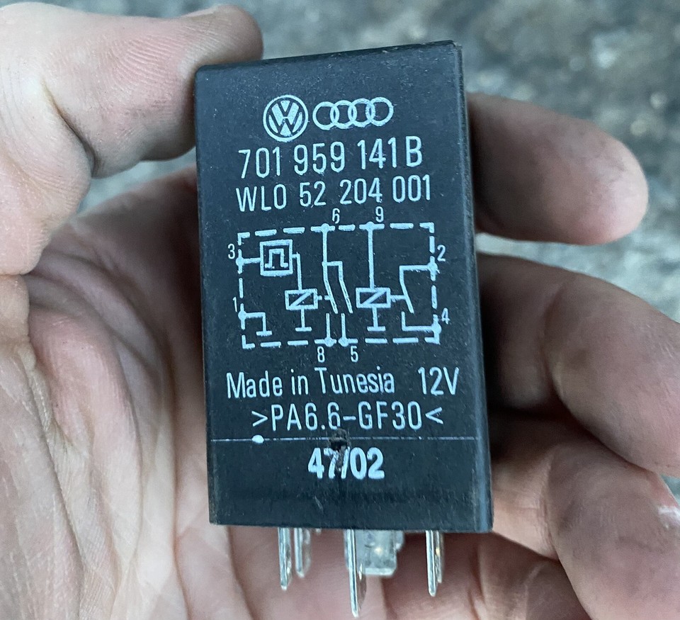 🥇01-03 VW EUROVAN T4 A/C AIR CONDITION FUSE RELAY 140 MODULE 701959141b ...
