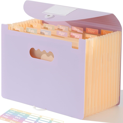 Accordion File Organizer 12 Pockets, Monthly Bill Receipt Tax Organizer ...