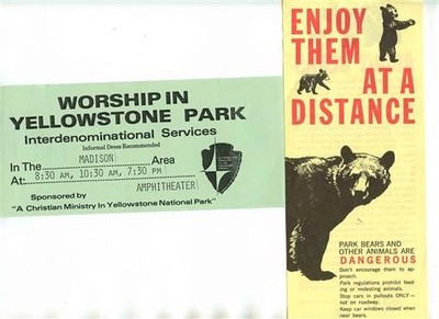 Worship in Yellowstone National Park Flyer & About Bears Flyer | eBay