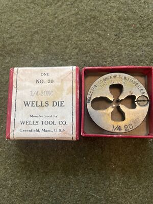 1/4-20 Adjustable Die Wells Tool Co. NOS USA 🇺🇸 No.20 | eBay