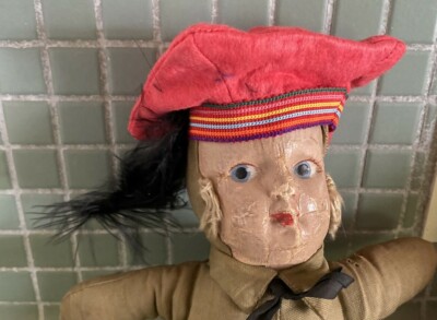 Cute Vintage Red Felt Doll Cap w/ Feather 7.5" Circumference | eBay