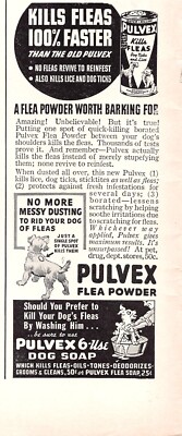 Pulvex Flea Powder & 6-Use Dog Soap Kills Ticks Vtg Magazine Print Ad ...